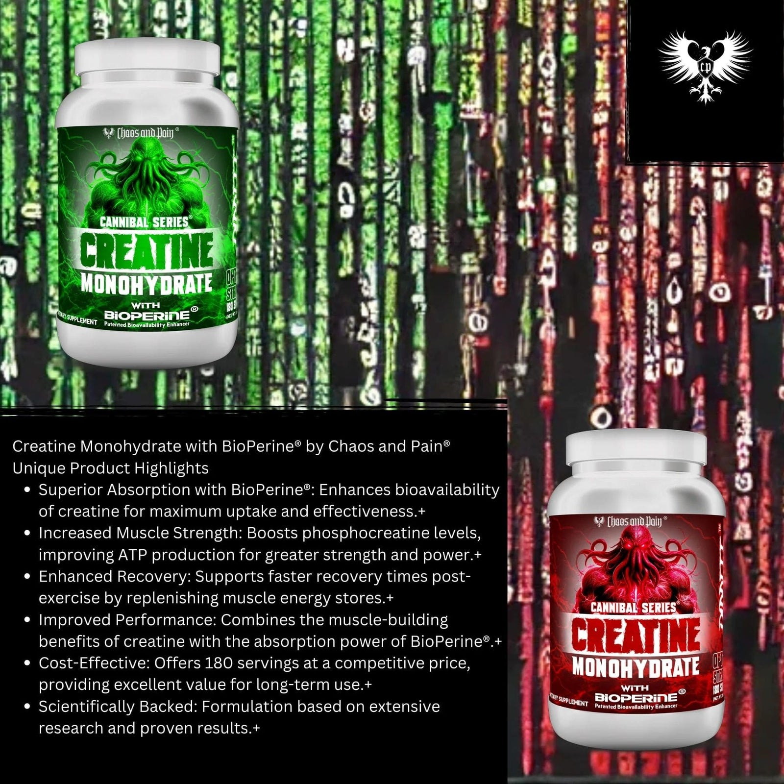 Creatine Monohydrate with BioPerine - Natty Superstore